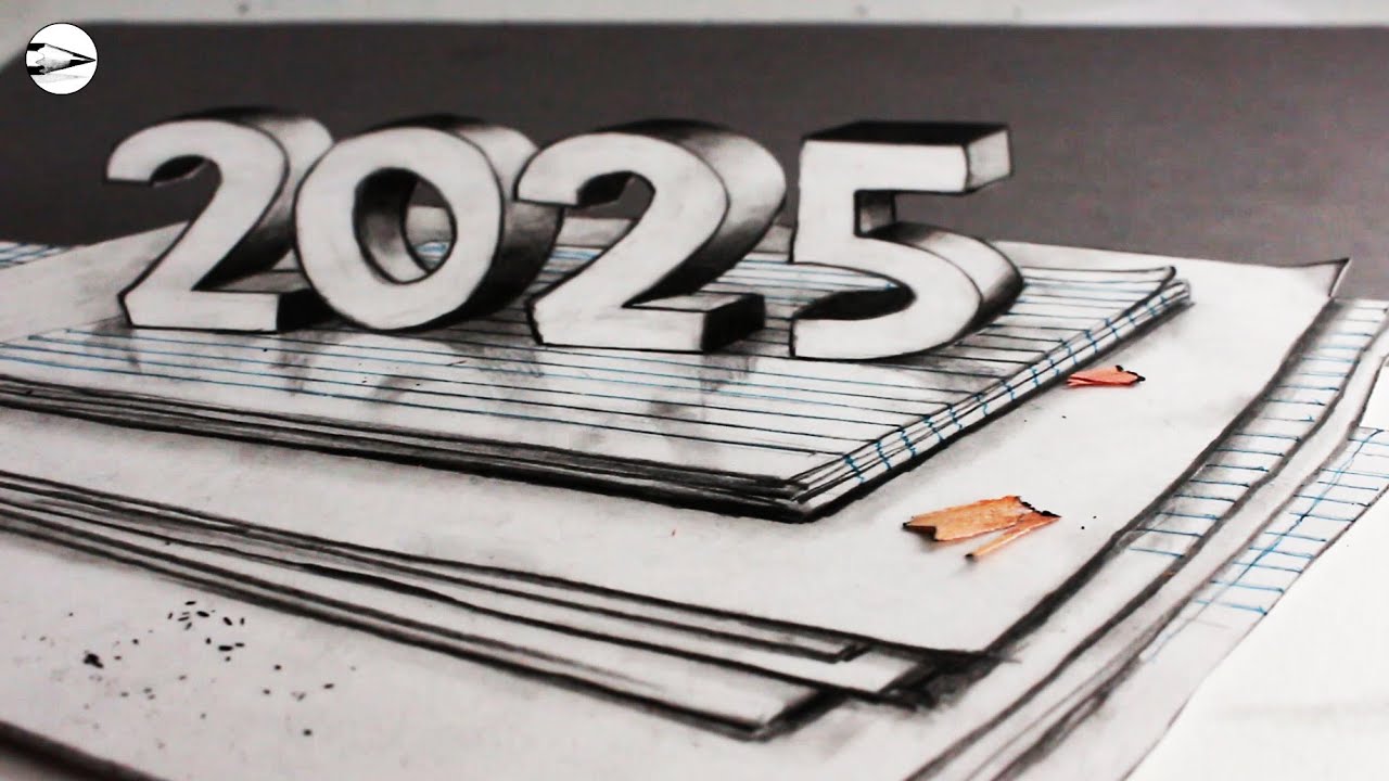 איך לצייר 2025 בתלת מימד - Drawing